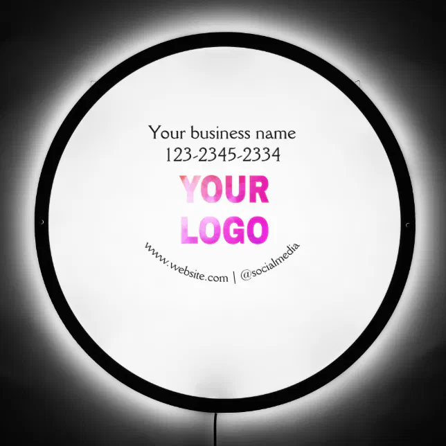 simple minimal add your logo/design here text pos LED sign | Zazzle