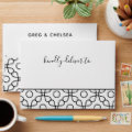 Simple Minimal Black and White Calligraphy Wedding Envelope | Zazzle