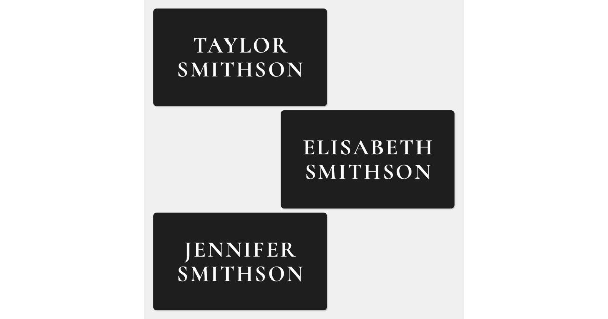 Simple Minimal Black & White Add Your Name School Labels | Zazzle