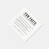 Simple Minimal Bride & Groom Fun Facts Pink Paper Napkins | Zazzle