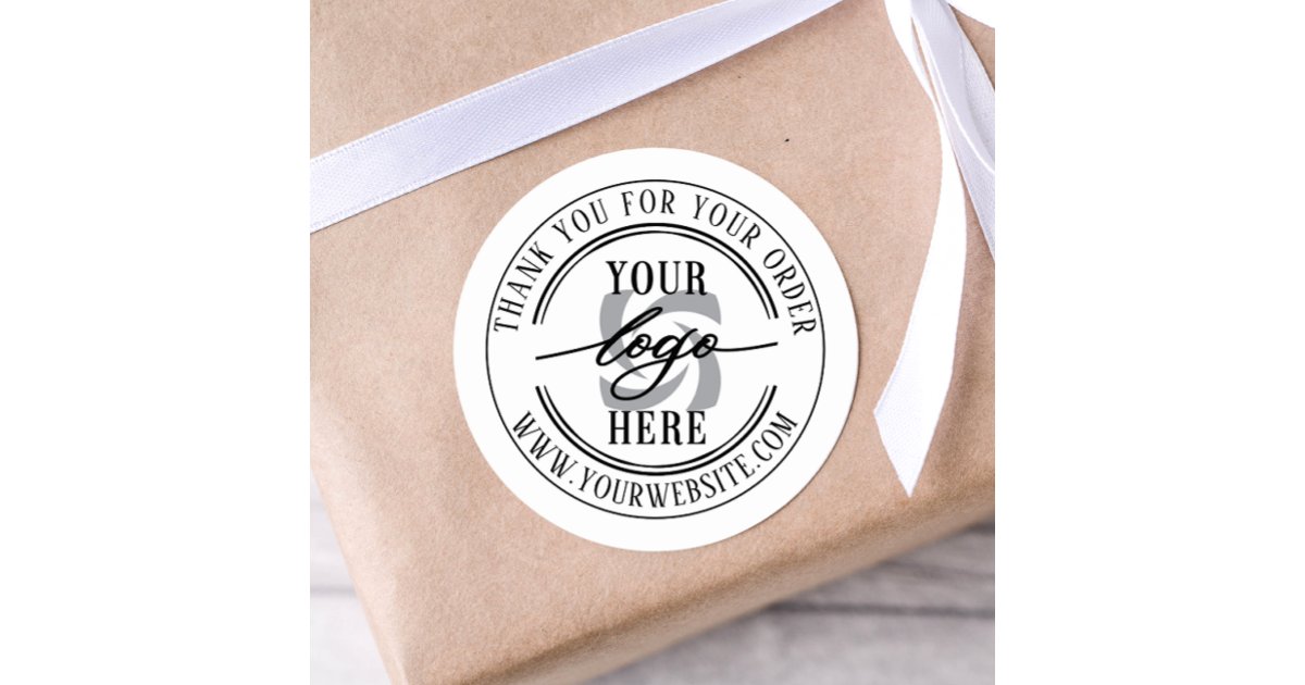 Simple Minimal Business Logo Custom Classic Round Sticker | Zazzle