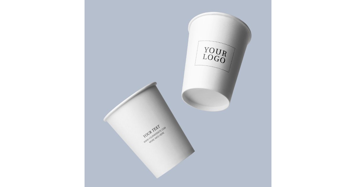 Simple Minimal Business Logo Custom Paper Cup | Zazzle