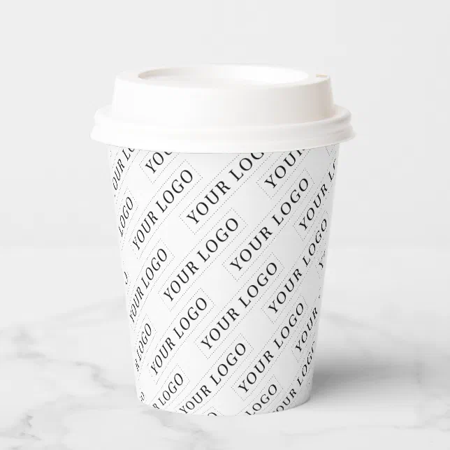 Simple Minimal Business Logo Pattern Paper Cups | Zazzle