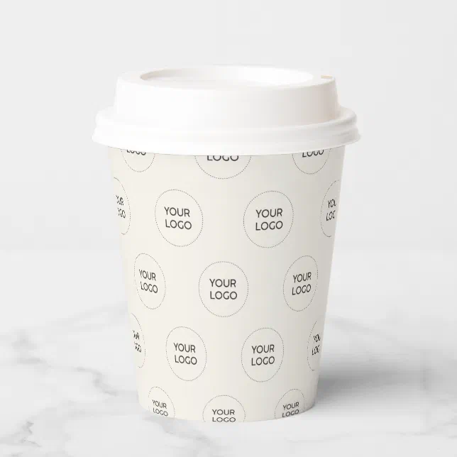 Simple Minimal Business Logo Pattern Paper Cups | Zazzle