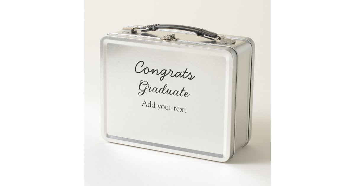 Simple minimal congratulations graduation add your metal lunch box | Zazzle