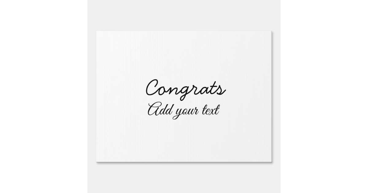 Simple minimal congratulations graduation add your sign | Zazzle