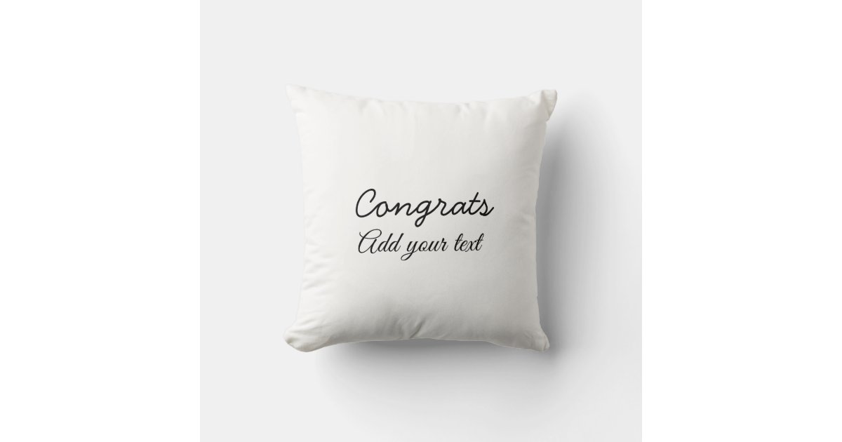 Simple minimal congratulations graduation add your throw pillow | Zazzle