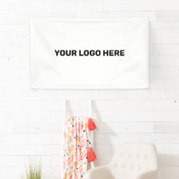 SIMPLE MINIMAL CUSTOM BUSINESS LOGO HERE BANNER | Zazzle