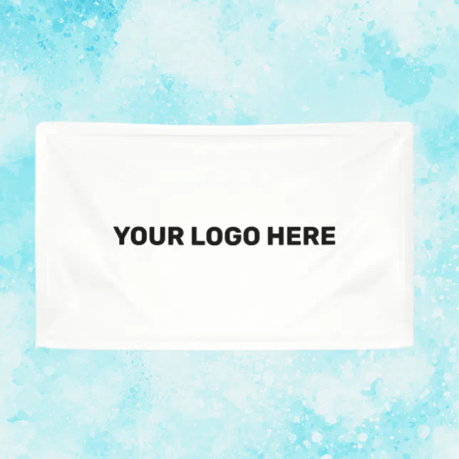 SIMPLE MINIMAL CUSTOM BUSINESS LOGO HERE BANNER | Zazzle