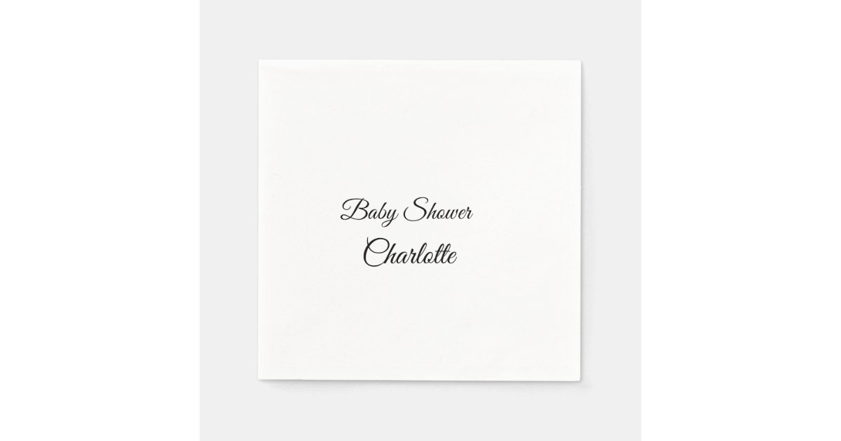 SIMPLE MINIMAL.CUTIE ADD NAME BABY baby shower Thr Napkins | Zazzle