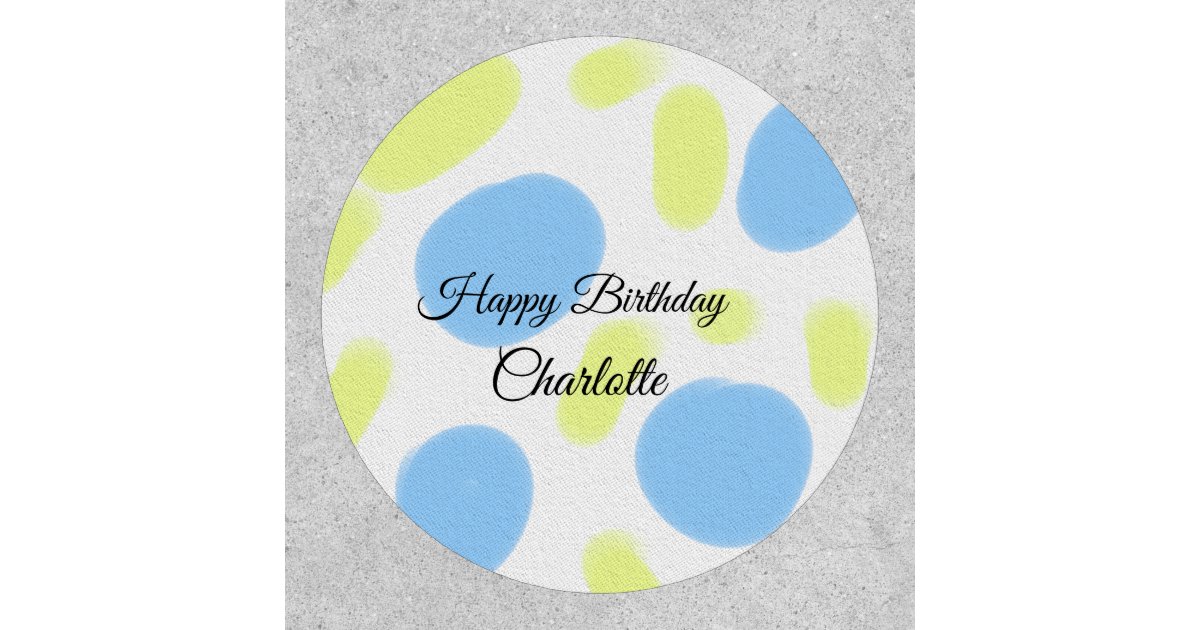 SIMPLE MINIMAL.CUTIE ADD NAME BABY happy birthday Patch | Zazzle
