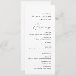 Simple Minimal Elegant Catholic Wedding Ceremony Program | Zazzle