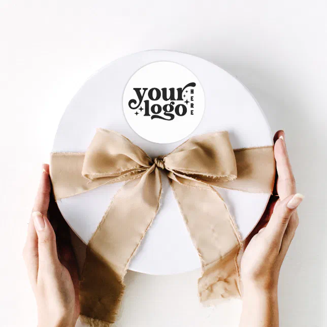 Simple Minimal Elegant Custom Company Logo Here Classic Round Sticker ...