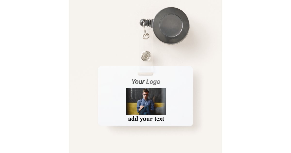 Simple minimal elegant custom logo here company ph badge | Zazzle