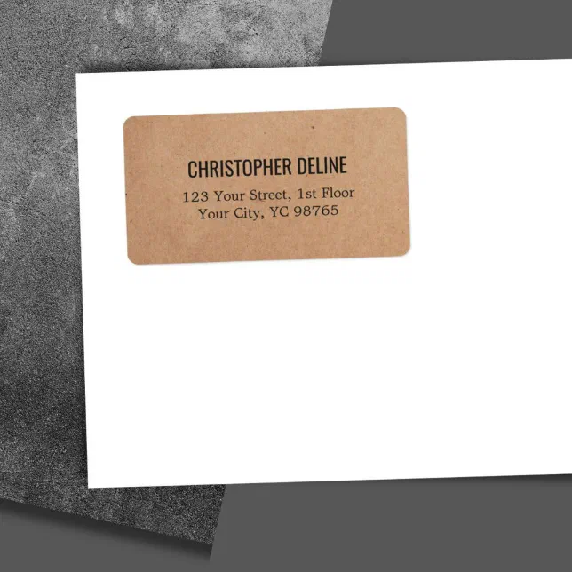 Simple Minimal Elegant Kraft Paper Business Label | Zazzle