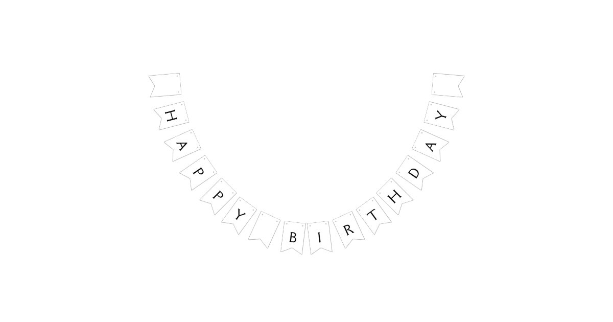 simple minimal happy birthday CUSTOM Bunting Flags | Zazzle