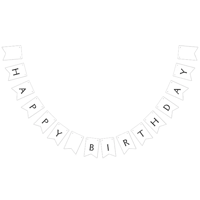 simple minimal happy birthday CUSTOM Bunting Flags | Zazzle