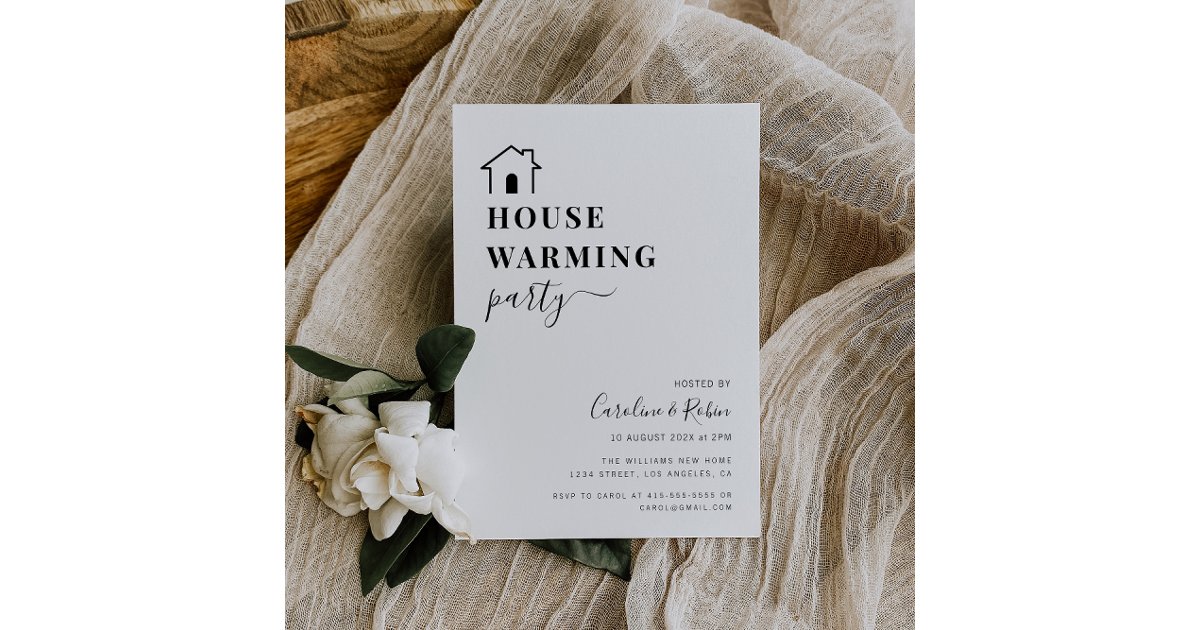 simple minimal housewarming party invitation | Zazzle