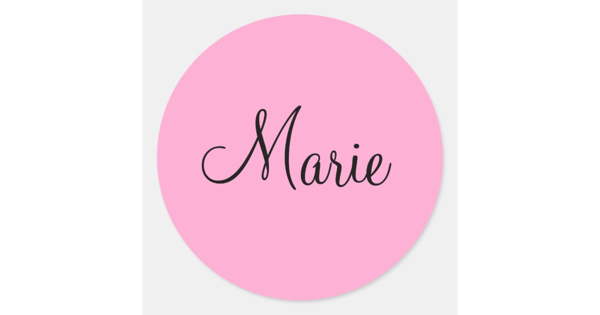 simple minimal light pink add your name girly classic round sticker ...