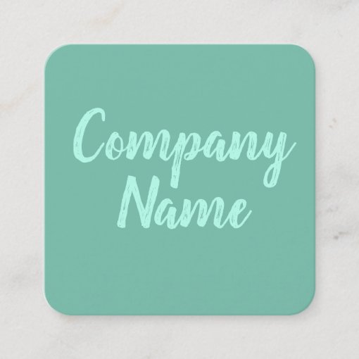 Simple Minimal Mint Green Square Business Card | Zazzle