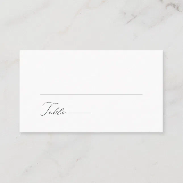 Simple Minimal Modern Calligraphy Flat Wedding Place Card | Zazzle