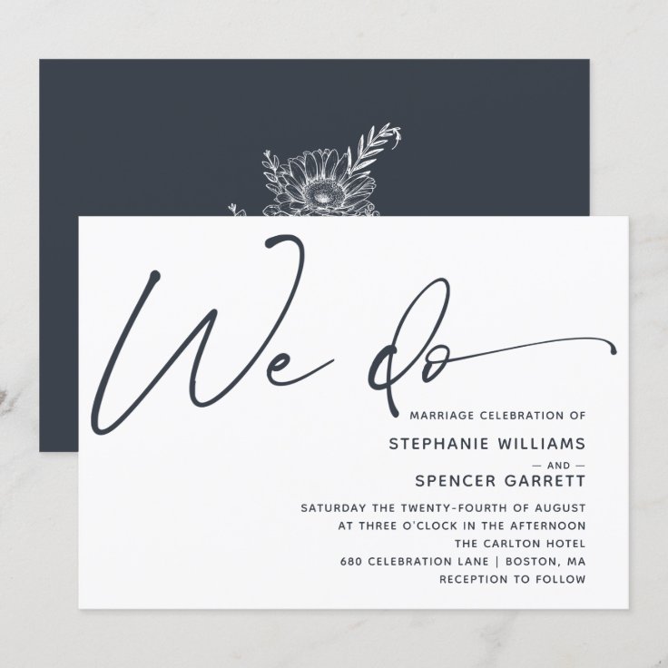 Simple Minimal Modern Script Wedding Invitation | Zazzle