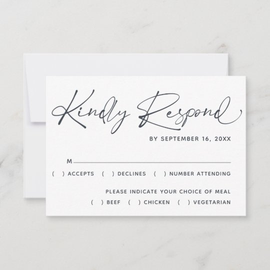 Simple Minimal Modern Script Wedding RSVP Card | Zazzle.com