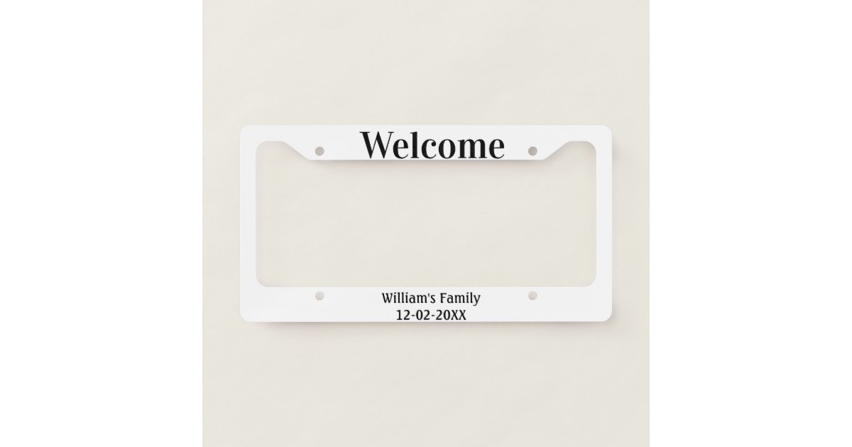 simple minimal monogram logo personalized baking license plate frame ...