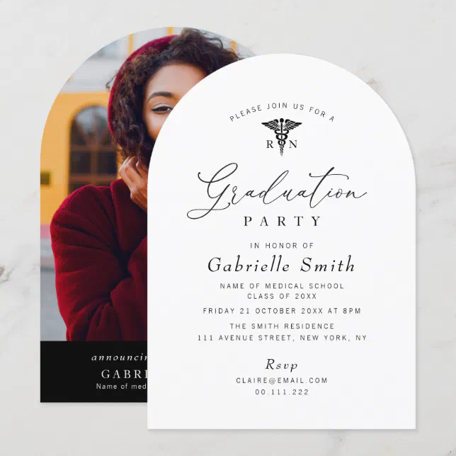simple minimal nursing graduation party invitation | Zazzle