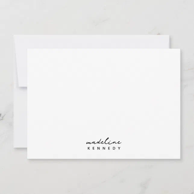 Simple Minimal Personalized Note Card | Zazzle