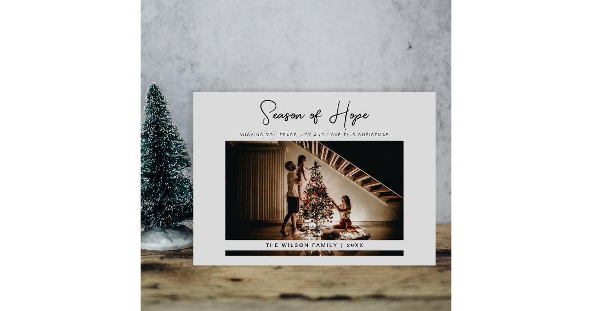 Simple Minimal Photo Holiday Christmas Card | Zazzle