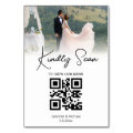 simple minimal qr code wedding menu table number | Zazzle