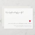 Simple Minimal Red Heart Script Save The Date Card | Zazzle
