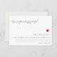 Simple Minimal Red Heart Script Wedding Details Enclosure Card | Zazzle