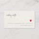 Simple Minimal Red Heart Script Wedding Website Enclosure Card | Zazzle