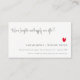 Simple Minimal Red Heart Script Wedding Website Enclosure Card | Zazzle