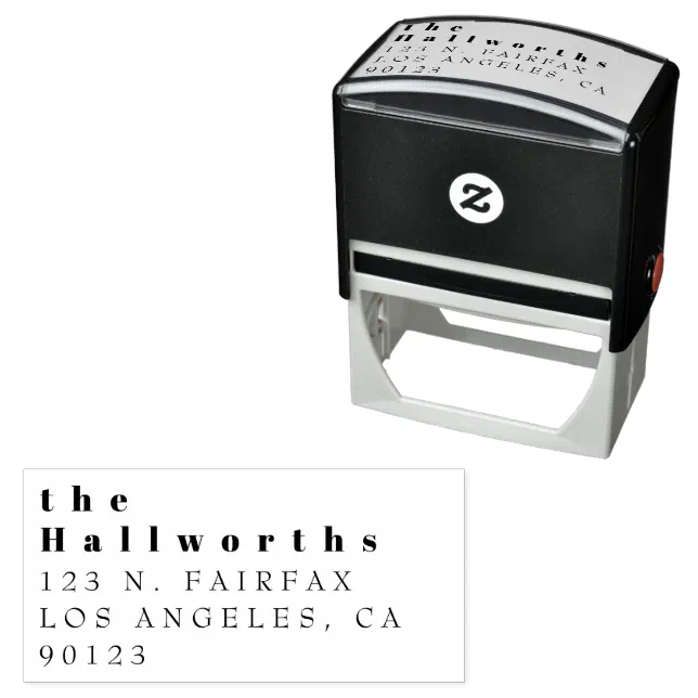 Simple minimal return address rubber stamp | Zazzle