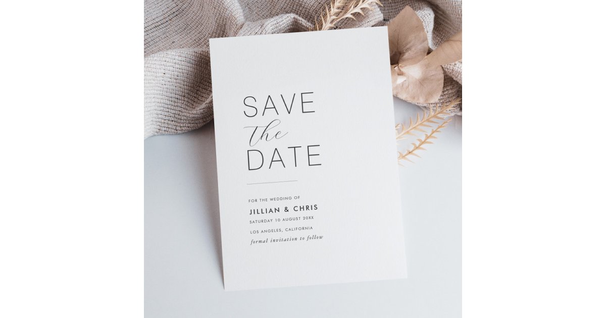 simple minimal save the date card | Zazzle