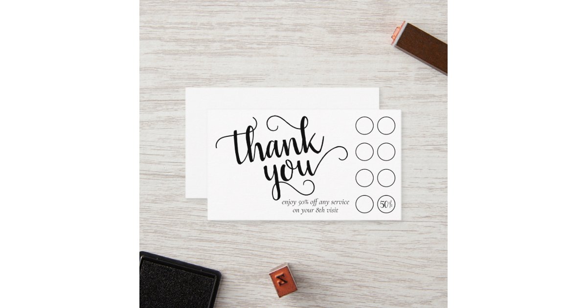 Simple Minimal Script | Classic Branding Thank You Loyalty Card | Zazzle