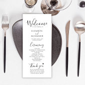 Simple Minimal Script Heart Wedding Ceremony Program | Zazzle