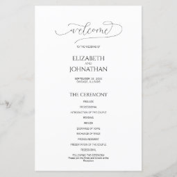Simple Minimal Script Wedding Program | Zazzle