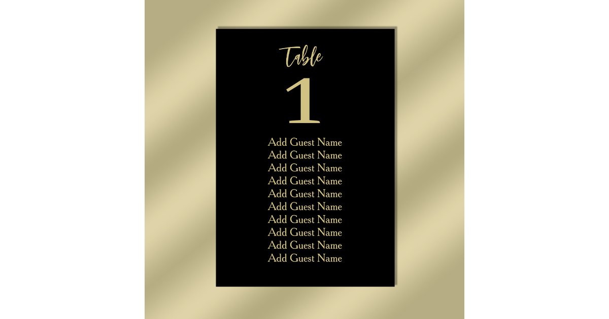 Simple Minimal Table Number Seating Chart | Zazzle