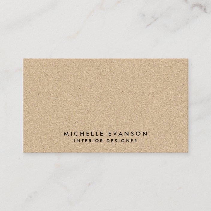 Simple Minimal Tan Kraft Look Rustic Business Card | Zazzle.com