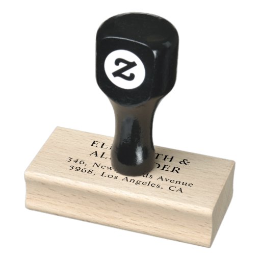 Simple minimal wedding return address rubber stamp | Zazzle
