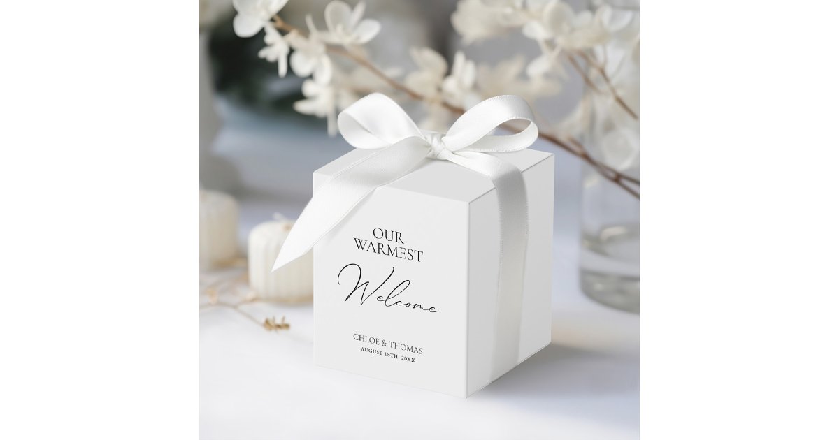 Simple Minimal Wedding Welcome Favor Boxes | Zazzle