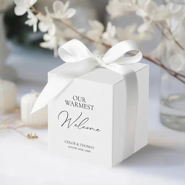 Simple Minimal Wedding Welcome Favor Boxes | Zazzle