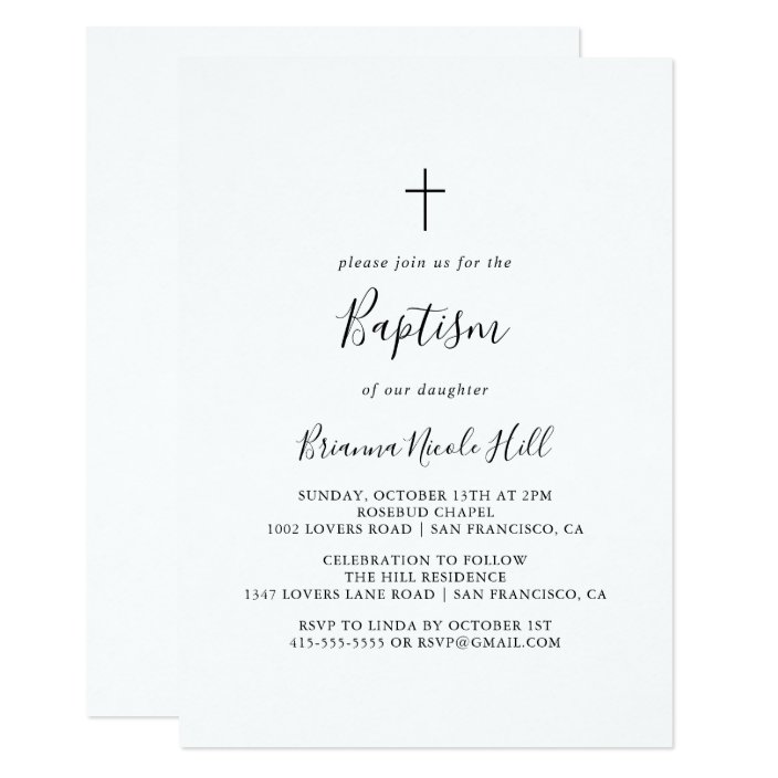 Simple Minimalist Baptism Invitation | Zazzle.com