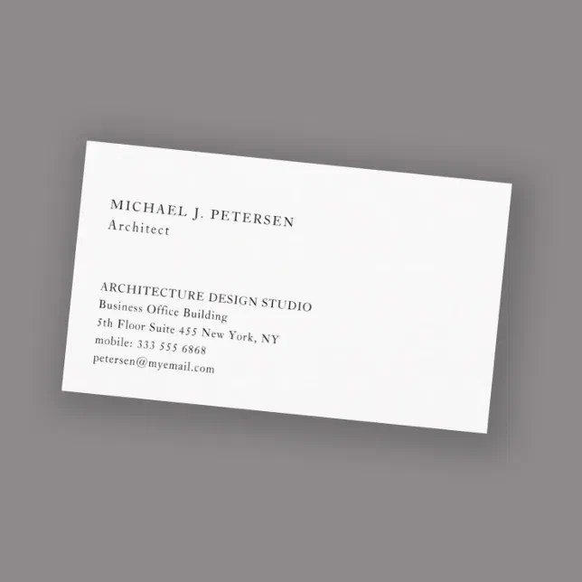 Simple minimalist basic professional template business card | Zazzle
