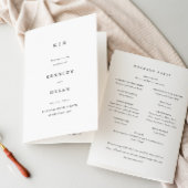 Simple Minimalist Black and White Wedding Program | Zazzle