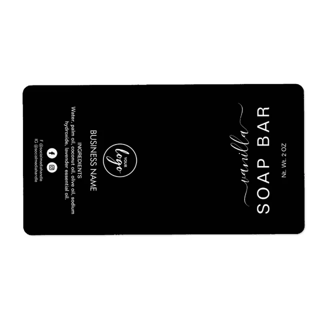 Simple Minimalist Black Soap Bar Labels | Zazzle